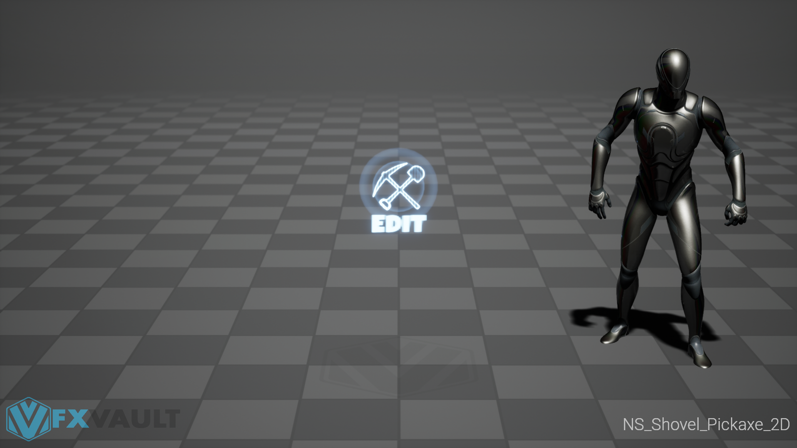 Holographic Shovel Pickaxe 2D Icon – VFXVault